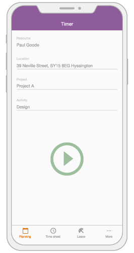 Mobile planning app - for iOS and Android - Timewax